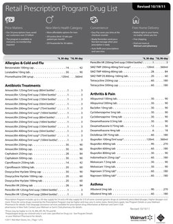 Walmart 4 Dollar Drug List | PDF | Prescription Drugs | Medical ...