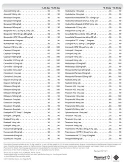 Walmart 4 Dollar Drug List | PDF | Prescription Drugs | Medical ...