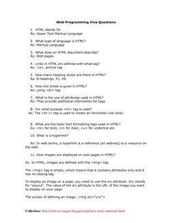 Web Technology Lab Viva Questions | PDF | Html | Html Element