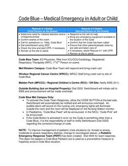 WRH Hospital Emergency Codes Guide | PDF | Emergency | Cardiopulmonary ...
