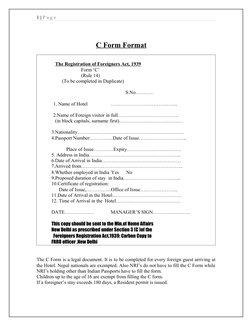 C Form Registration for Foreign Guests | PDF | Immigration Law ...