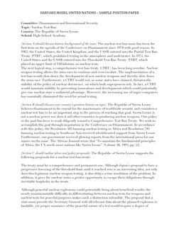 Sample MUN Position Paper: CTBT | PDF