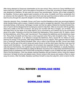 Percy Jackson: Battle of the Labyrinth | PDF | Fantasy | Greek Mythology