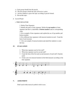 Time Signatures in Music IV Lesson Plan | PDF