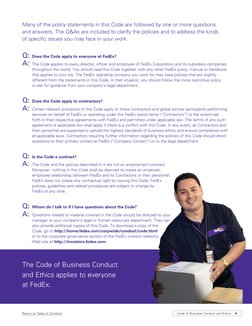 FEDEX Business Code Conduct | PDF | Insider Trading | Conflict Of Interest