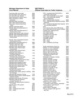 Michigan Traffic Offense Code Index | PDF | Traffic | Traffic Light