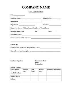 Company Leave Application Form | PDF