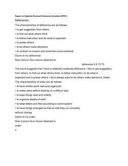 EPPS Personality Test Analysis Report | PDF | Psychology | Behavioural ...
