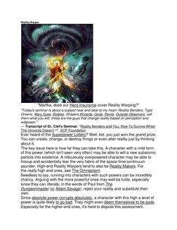 Understanding Reality Warping Powers | PDF | Philosophy | General Fiction