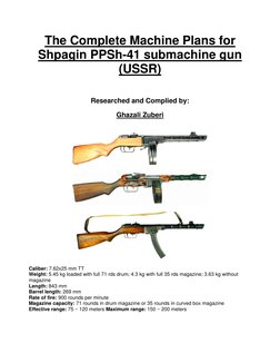 PPSh-41 Submachine Gun Specifications | PDF | Magazine (Firearms) | Gun ...