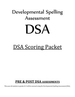 DSA Developmental Spelling Assessment | PDF | Linguistics | Semiotics