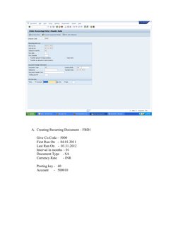 Creating Recurring Documents in SAP FBD1 | PDF | Finance & Money ...
