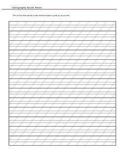 Calligraphy Guide Sheet | PDF | Stationery | Printing