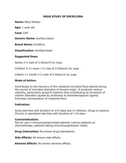 Erceflora Dosage and Uses for Adults | PDF | Adverse Effect | Dose ...