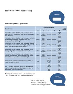 AUDIT-C Alcohol Screening Questionnaire | PDF