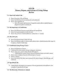 SNC2D Biology Exam Review Guide | PDF | Cell (Biology) | Cancer