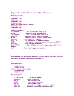 8085 Assembly Language Program Examples | PDF | Pointer (Computer ...