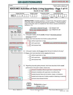 ADCS-MCI Activities of Daily Living Scale | PDF | Clinical Trial ...