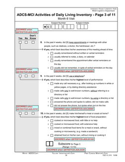 ADCS-MCI Activities of Daily Living Scale | PDF | Clinical Trial ...
