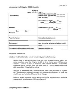 Revised ECCD Checklist Manual | PDF | Standard Score | Finger