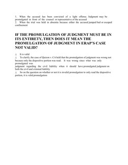 Promulgation of Judgment Explained | PDF | Judgment (Law) | Bail