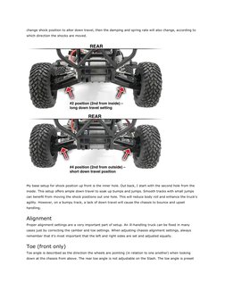 Traxxas Slash Racing Setup Guide | PDF | Suspension (Vehicle) | Tire