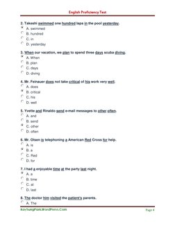 English Proficiency Test Sample with Answers | PDF | Law