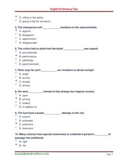 English Proficiency Test Sample with Answers | PDF | Law