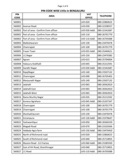 Bengaluru Pincode Directory | PDF | Finance & Money Management