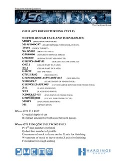G71 Rough Turning Cycle Example | PDF