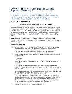 Constitution's Safeguards Against Tyranny | PDF | Separation Of Powers ...