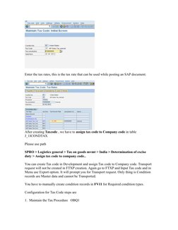 Configuring Tax Codes in SAP FTXP | PDF | Taxes | Government Finances