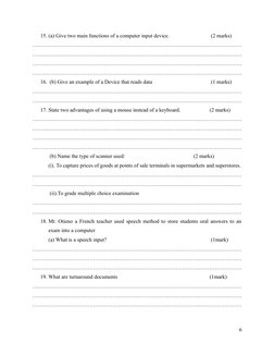 Form 1 Computer Studies Exam Paper | PDF | Areas Of Computer Science ...