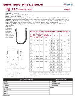 Anvil Fig 137 U-Bolt Specifications | PDF | Nut (Hardware) | Pipe ...