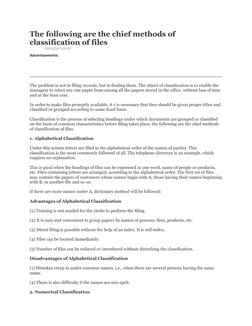 Methods of File Classification Systems | PDF | Numbers | Business