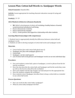 Cotton vs. Sandpaper Words Lesson | PDF