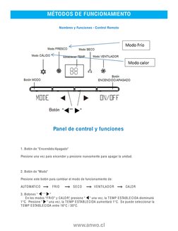 Manual de Aire Acondicionado ANWO | PDF | Control remoto | Batería ...