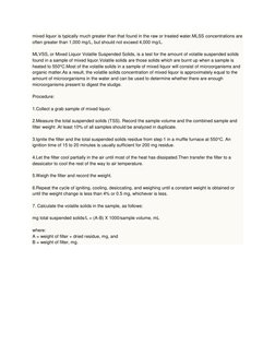 MLSS and MLVSS Testing Procedures | PDF | Industrial Processes | Chemistry