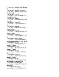 Gamehouse License Codes List | PDF | Leisure