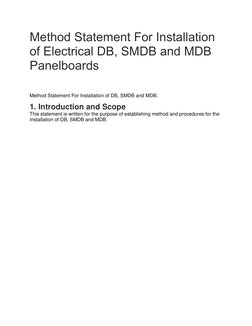 Electrical DB, SMDB, and MDB Installation Guide | PDF | Safety ...