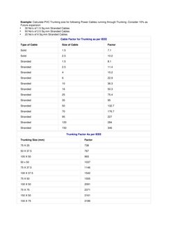 PVC Trunking Size Calculation Guide | PDF | Manufactured Goods | Nature
