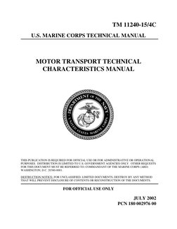 USMC Motor Transport Technical Manual | PDF | Humvee | Wheeled Vehicles