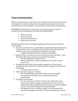 KGH Code Blue Team Roles Explained | PDF | Cardiopulmonary ...