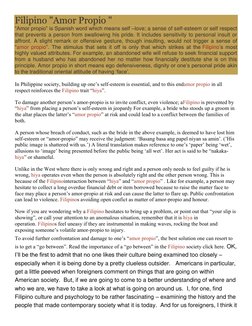 Understanding Amor Propio in Filipino Culture | PDF | Shame | Self Esteem