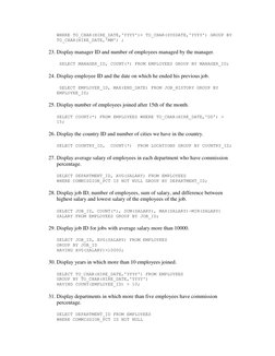 HR Schema SQL Practice Questions | PDF | Oracle Database | Information ...