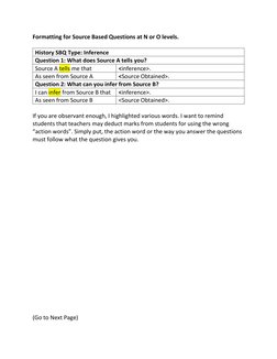 History SBQ Formatting Guide | PDF | Question | Cognition