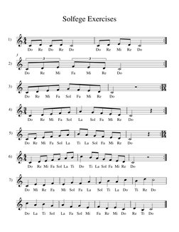 Beginner Solfege Exercises PDF | PDF | Musical Notation | Symbols