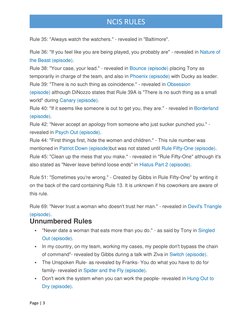 Gibbs' Rules from NCIS: Complete List | PDF