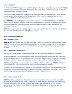 Understanding the BERDE Rating System | PDF | Green Building | Business