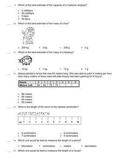 Metric Measurement Practice Quiz | PDF | Measurement | Scientific Method